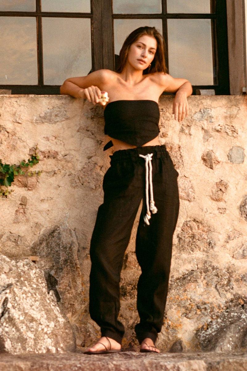 Avery Pant - Black EcoLinen – Vitamin A